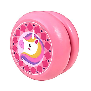 Chic U Wooden Looping Yoyo for Kids Beginners Auto Return Yoyos, No Tricks Needed, Eco Wood Unbreakable Toy Gift, Pink