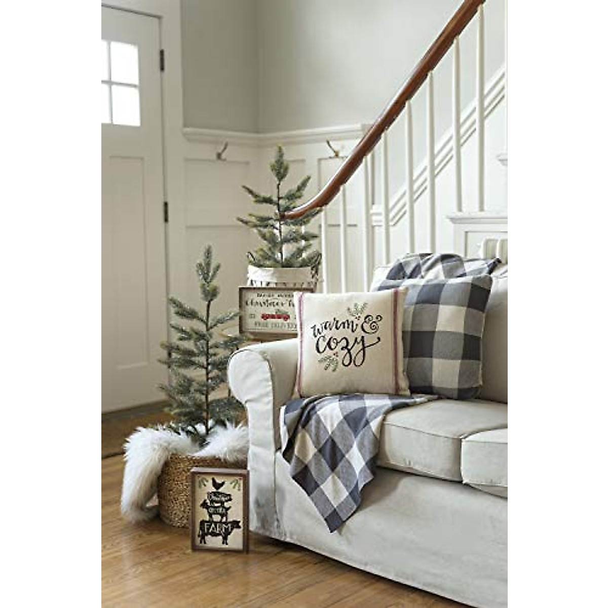 Primitives by Kathy 39798 Farmhouse Style Throw Blanket, 50 x 60-Inches, Buffalo Check