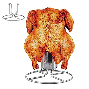 Mightify Beer Can Chicken Holder for Grill and Smoker, Food Grade Stainless Steel Beer Can Chicken Stand, Vertical Chicken Roaster Rack with Stable Base