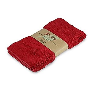 Janey Lynn Designs Cha Cha Chili Red Shaggies 10"x10" Cotton Chenille Washcloth