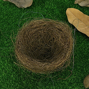 6pcs Artificial Bird Nest Birdhouses Garden Nature Art Craft Wedding Home Decoration - Coffee