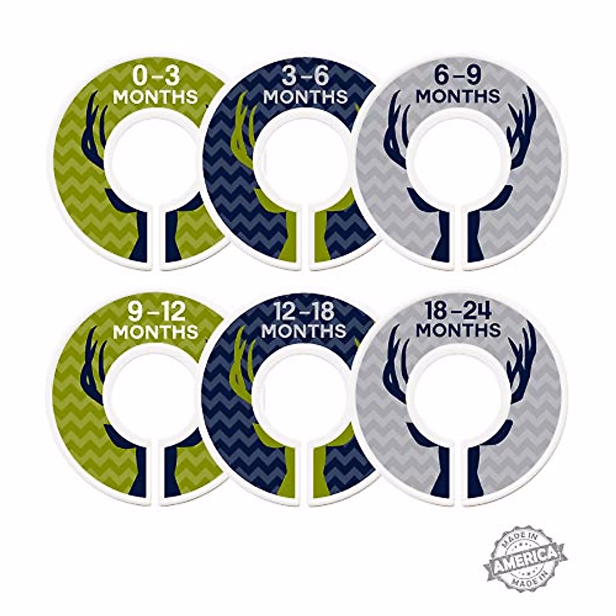 Modish Labels Baby Clothes Size Dividers, Baby Closet Organizers, Size Dividers, Baby Closet Organizers, Closet Dividers, Clothes Organizer, Nursery, Boy, Woodland, Deer, Navy, Green, Gray (Baby)