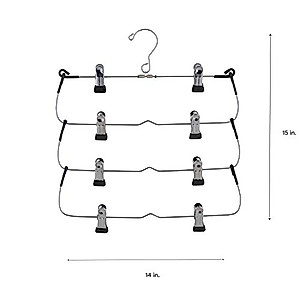 Organize It All 4 Tier Folding Skirt/Slack Hanger with Clips