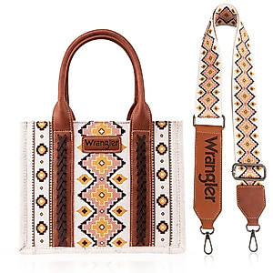 Wrangler Purse for Women Boho Aztec Tote Bag Hobo Shoulder Top Handle Handbags with Wide Guitar Strap Fall Collection Gift XY6 WG2202-8120SCF
