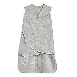 HALO 100% Cotton Sleepsack Swaddle, 3-Way Adjustable Wearable Blanket, TOG 1.5, Heather Grey, Small, 3-6 Months