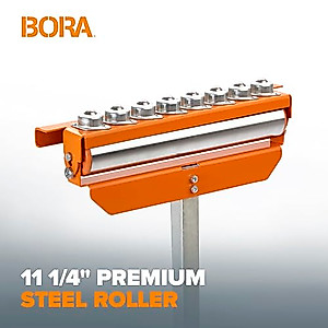 BORA Portamate PM-5093 Tri Function Pedestal Roller 11.25" Polished Steel Roller, Ball Bearing Multi-Directional Rollers