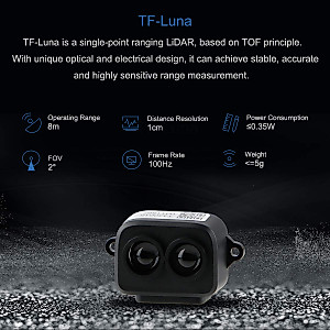 MakerFocus Lidar Range Finder Sensor Module TF-Luna, Single-Point Micro Ranging Module 0.2 to 8m Compatible with Pixhawk, Ar duino and Raspberry Pi with UART / I2C Communication Interface