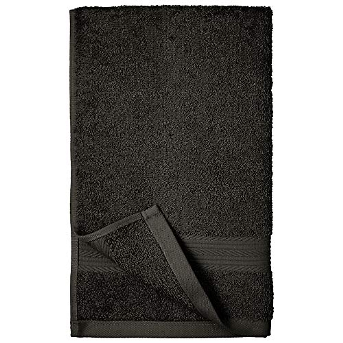 AmazonBasics Fade-Resistant Cotton Hand Towel - 6-Pack, Black