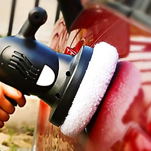 LUTER 5-6 Inch 24pcs Polishing Bonnet Pads Microfiber Wax Applicator Including 12 Packs Microfiber Waxing Bonnet 6 Packs Wool Buffing Pads 6 Packs Non-Woven Buffing Pad