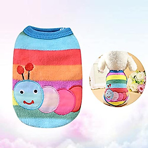 2pcs Vest T Caterpillar Dog Animals Chihuahua Small XXS Rabbit T- Shirt Cartoon Flannel Pet French Puppy Ferret Bunny for Warm Size - Outfit Shirt, Clothes Dogs Fleece