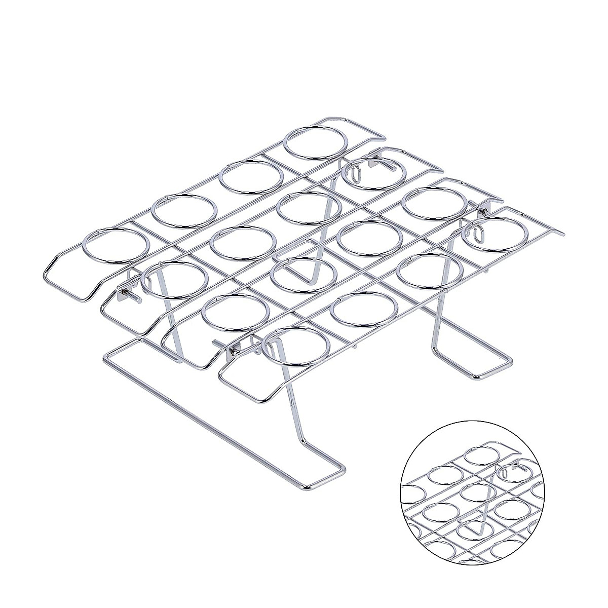 Cupcake Cone Baking Rack, Ice Cream Cone Baking Rack 16 Cavity Stainless Steel Ice Cream Cone Holder Stand Metal Waffle Cones Holder Foldable Cake Decorating Pastry Tray for Baking, Cooling, Display