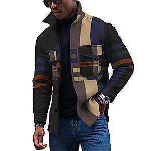 GIANTHONG Jackets Zipper Hoodies Black and Gold Suit for Men Blazer Crochet Sweater Trench Coat Men Men Fleece Trench Coat Business Suit for Men Suit Bag Tuxedos(Coffee,XX-Large)