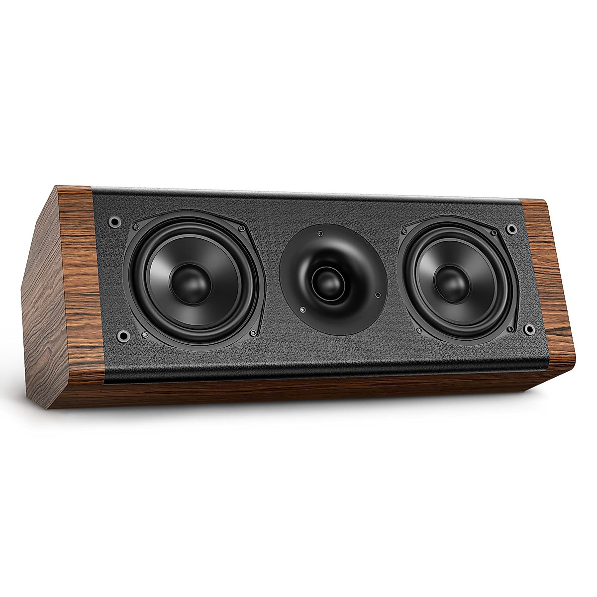 Moukey Center Channel Speaker, 100 Watt Peak Compact Center Speaker Hi-Res Audio with Deep Bass Response, for TV, Home Theater, Dolby and DTS Surround - Mcs1