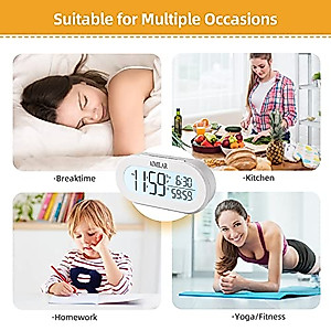 AIMILAR Digital Alarm Clock with Timer Digital Count Up Down Timer Kids Alarm Clocks with Snooze for Desk or Bedroom Students Home Office