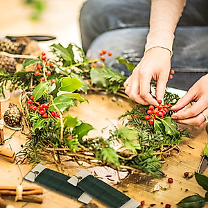 3 Pack 110 Yards Green Floral Wire 22 Gauge Christmas Wire Wreath Wire with Wire Cutter, PAXCOO Flexible Craft Paddle Wire Florist Wire for Wreaths Making, Crafts and Floral Flower Arrangements