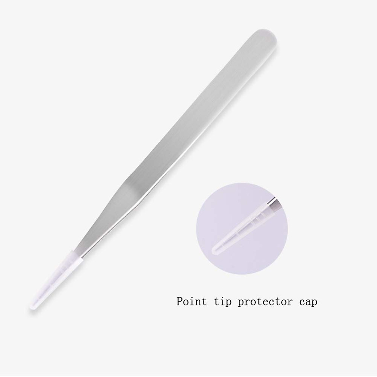 2Pcs Professional Stainless Steel Nail Art Tweezers Curved Straight Tip False Eyelash Extension Nippers Clip Tweezers Set for Nail Art Sticker Rhinestone Eyelash Picker Nail Design Beauty Tool, Silver