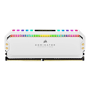 Corsair Dominator Platinum RGB 32GB (4x8GB) DDR4 3200MHz C16 Desktop Memory (12 Ultra-Bright CAPELLIX RGB LEDs, Patented Dual-Channel DHX Cooling Technology, Intel XMP 2.0 Support) White