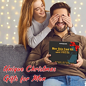Mens Gifts for Men,Mens Skin Care Kit,Nourishe & Hydrate Skin w/Face Wash,Scrub,Lotion,Cream,Deodorant,Mens Stocking Stuffers for Men,Unique Christmas Gifts for Men Him Dad Husband Boyfriend Teen Boy
