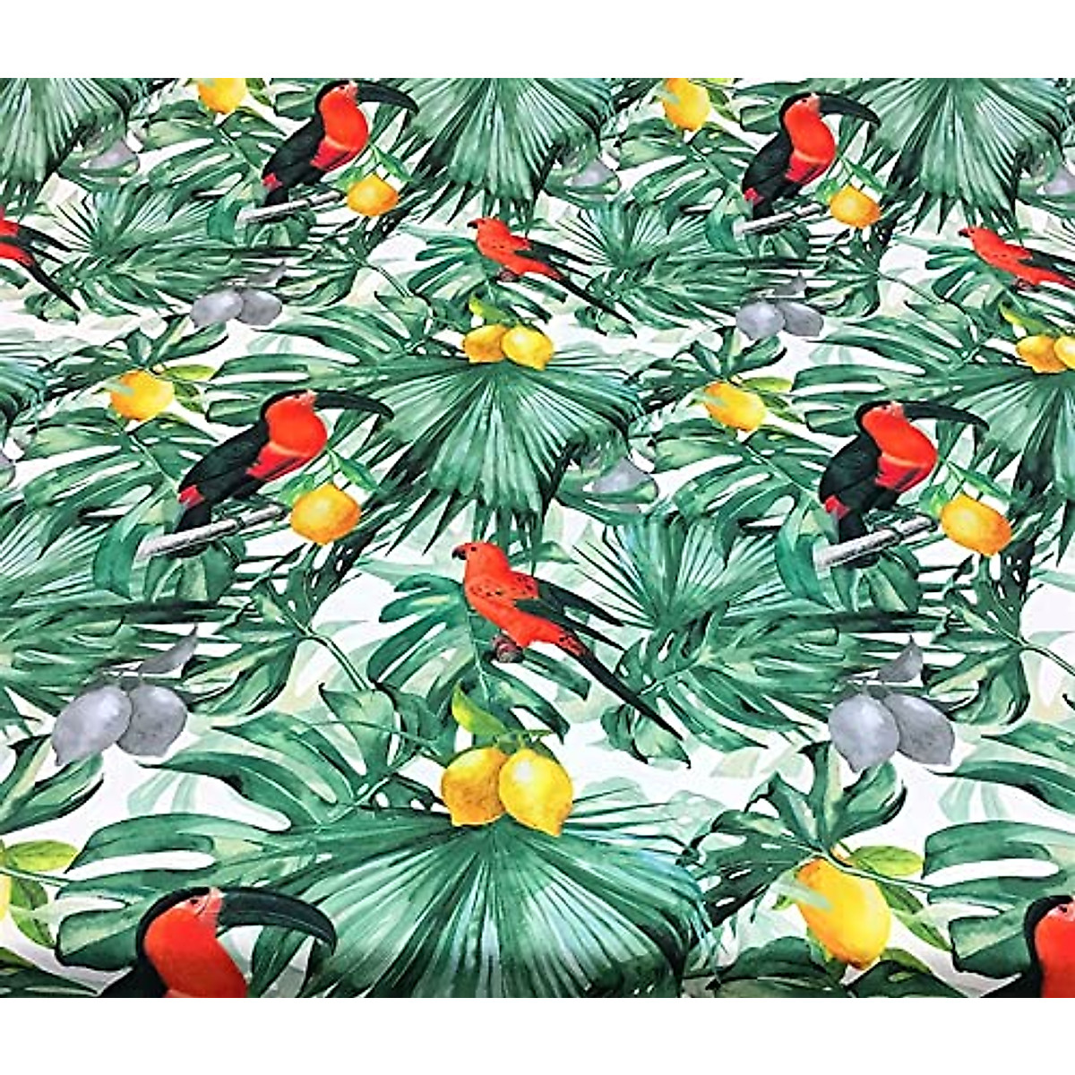Tropical Toucan Birds,Lemons Floral Print Upholstery Fabric(200x140cm)-HDTF-0642-200