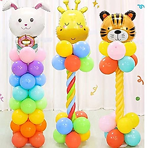 6 Set Balloon Column Kits, 43inch Tall Height Adjustable Reusable Clear Balloon Column Sticks Stands with Base for Table/Floor Centerpiece Holder for Baby Shower Graduation Party Decorations