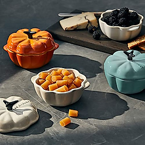 Le Creuset Stoneware Figural Pumpkin Petite Cocotte, 12oz, Persimmon