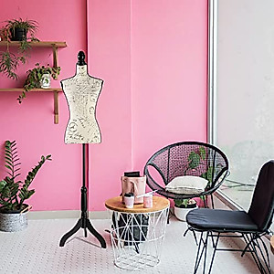 DRDINGRUI Standing Female Mannequin Body, Height Adjustable from 52'' to 67'', Pinnable Dress Form with Tripod Base for Dress Jewelry Display