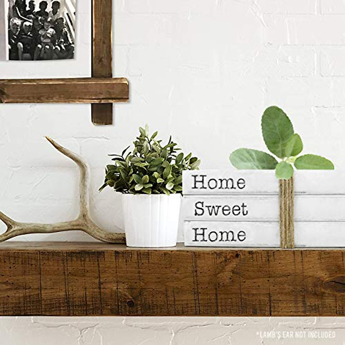 TenXVI Designs Decorative White Books, Set of 3 - Home Sweet Home Stacked Books - Rustic Farmhouse Accent Decor for Decorative Bookends, Entryway Shelf, Mantel and Bedroom Night Stands