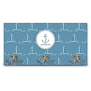 YouCustomizeIt Rope Sail Boats Wall Mounted Coat Rack (Personalized)