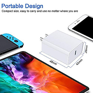 20W Fast Charger Box USB C Brick Block Charging Plug Power Adapter Compatible for iPhone 14,14 Pro Max,13,13 Pro Max,12,11;Samsung Galaxy S23,S23 Ultra,S23+,S22,S21 FE,A54,A03s,A14,A13,Z Flip4,Z Fold4