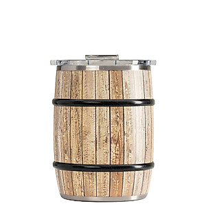 ORCA Double Barrel 24oz | Temperature Insulated, Stainless Steel Tumbler with a Classy Wood Grain Print, for Whiskey, Beer, Coffee or Whatever You're Having — White Oak