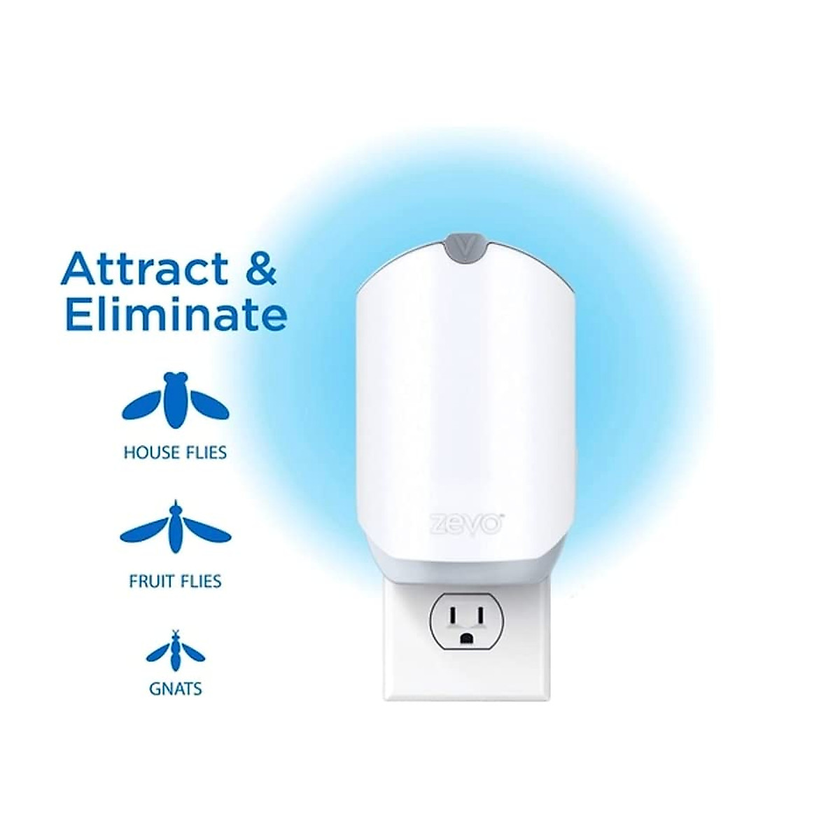 MELTINK ZEVO Indoor Flying Insect Trap for Fruit Flies, Gnats, and House Flies (1 Plug-in Base + 3 Refill Cartridge)