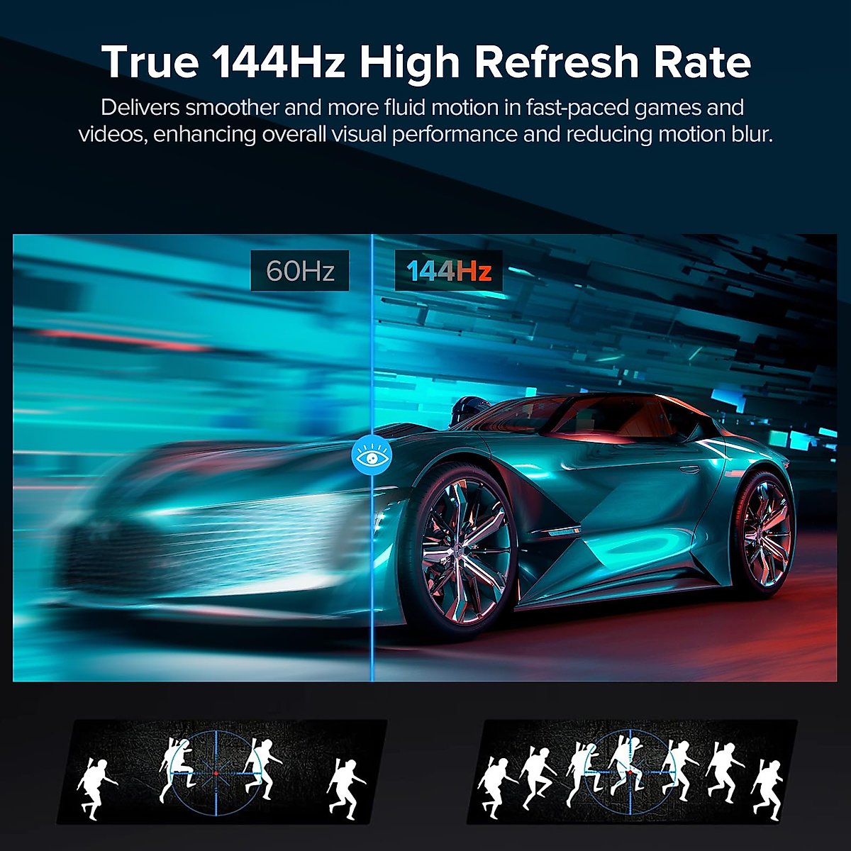 UPERFECT Portable Monitor 2K 144Hz 16.1", Portable Gaming Monitor for Laptop 2560x1440P QHD FreeSync HDR Ultra Slim, External Second Screen for PC Phone Game Console with Cover Stand