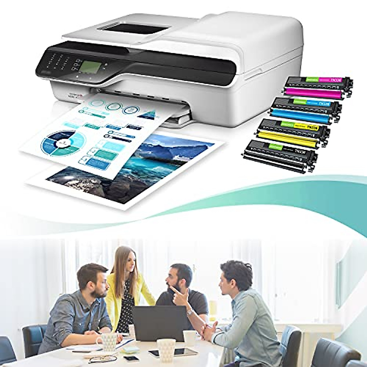 GREENBOX Compatible TN336 TN331 Toner Cartridge Replacement for Brother TN-336 TN-331 for MFC-L8850CDW HL-L8350CDW MFC-L8600CDW HL-L8250CDN HL-L8350CDWT Printer (4 Pack, Black Cyan Magenta Yellow)