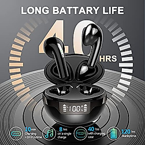 Wireless Earbud, Bluetooth 5.2 Headphones with HD Mic, Bluetooth Earphones in Ear Deep Bass, Bluetooth Earbud IP7 Waterproof Wireless Headphones 40H Playtime Ear buds for iphone Android [New Upgrade]