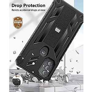 for Motorola Moto G-Power 2022 Case: Moto G Play 2023 Case Drop Proof Protection Durable Protective Heavy Duty Shockproof TPU Matte Textured Mobile Phone Cover Moto G Power 2022 Case with Kickstand