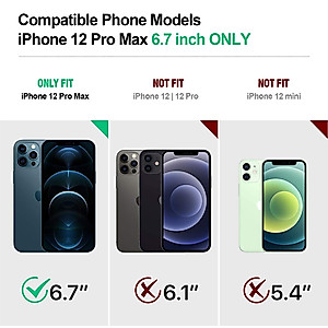 Poetic Revolution Series for iPhone 12 Pro Max 6.7 inch Case, Full-Body Rugged Dual-Layer Shockproof Protective Cover with Kickstand and Built-in-Screen Protector, Black