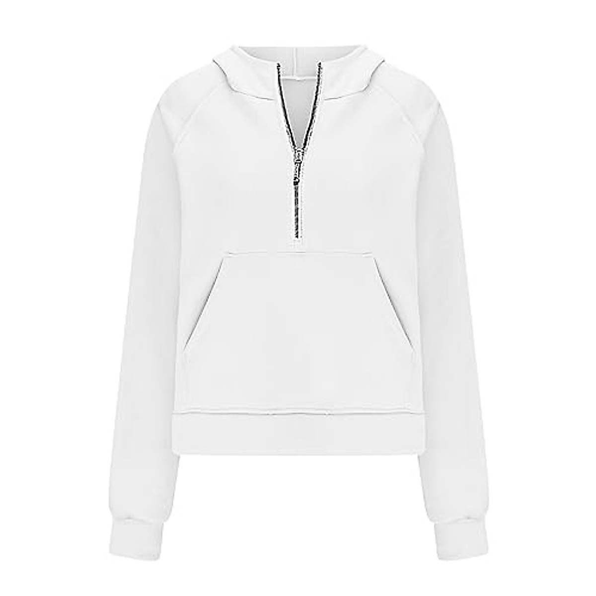 Half Zip Hoodie For Women Winter Casual Hoodies Loose Fit Winter Comfy Hooded Sweatshirts Warm Pullover Sudadera Con Cremallera Completa Tops De Gelatina Florecientes Para Mujer Workout Tops Moda