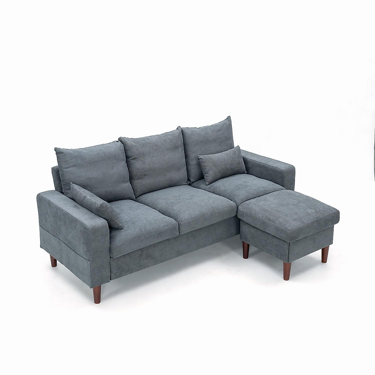 Panana Sectional Sofa Couches for Living Room Modern Linen Fabric L-Shaped Couch 3-Seat Sofa for Apartment and Small Space