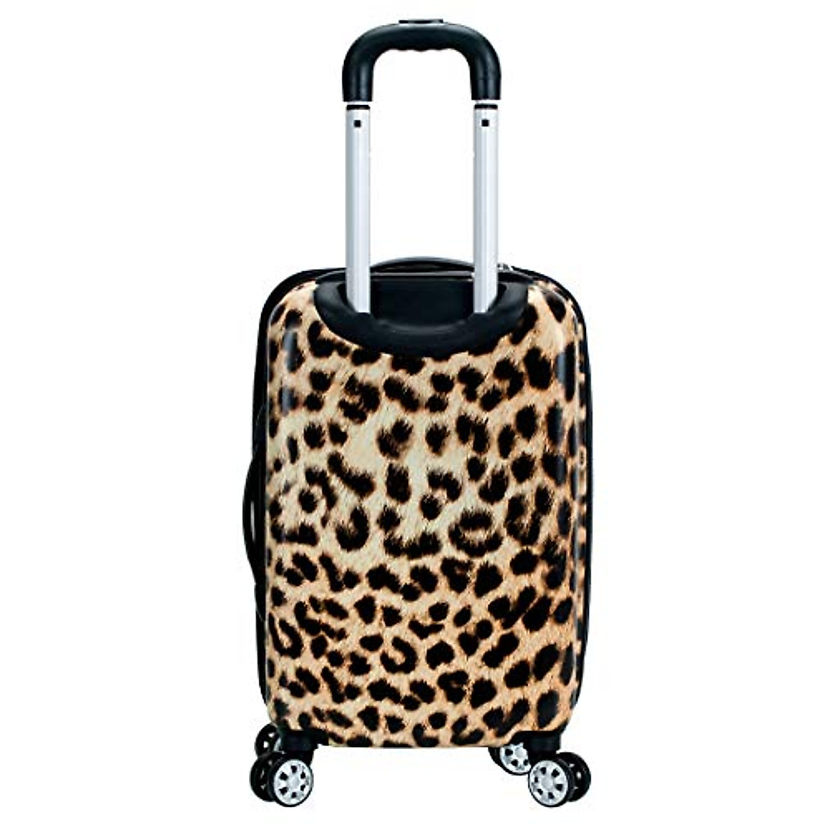Rockland Safari Hardside Spinner Wheel Luggage, Leopard, Carry-On 20-Inch