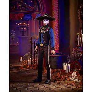 Barbie 2022 Día De Muertos Ken Doll Wearing Shirt, Vest & Sombrero, with Calavera Face Paint, Gift for Collectors