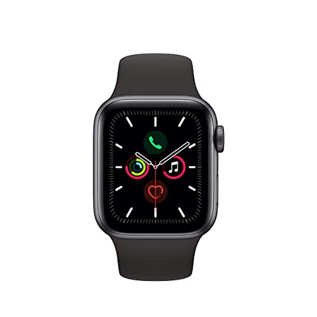 Apple Watch Series 5 (GPS, 40MM) - Space Gray Aluminum Case with Black Sport Band (Renewed)