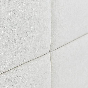 Main + Mesa NoSom Sound Reducing Four Panel Linen Blend Upholstered Headboard, Natural, Queen