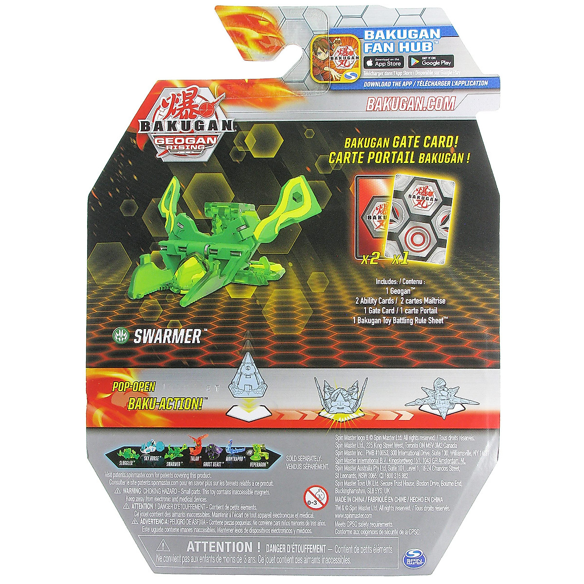 Bakugan Geogan Rising 2021 Ventus Swarmer Geogan (Viloch Combiner Part 7 of 7) Collectible Action Figure and Trading Cards