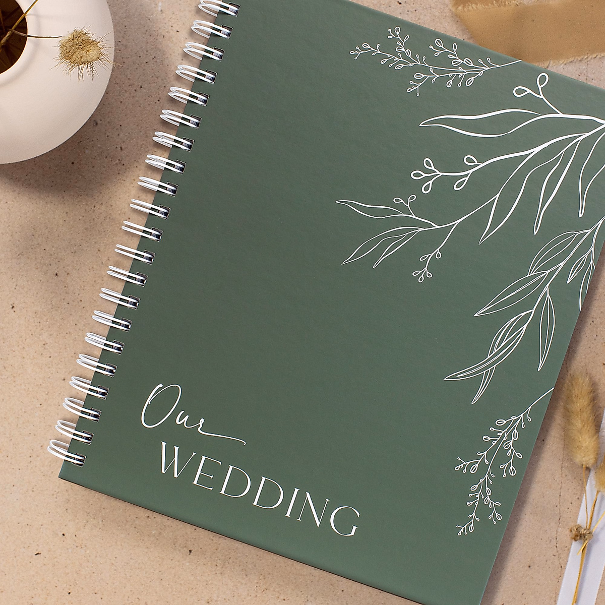 Beautiful Minimalistic Wedding Planner Book and Organizer - Enhance Excitement and Makes Your Countdown Planning Easy - Unique Engagement Gift for Newly Engaged Couples, Future Brides and Grooms