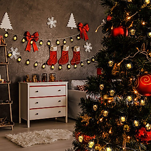 AceList 30 LED Black Lantern String Lights Mini Kerosene Lamp for Indoor Outdoor Patio Garden Holiday Home Wedding Party Christmas Tree New Year Ramadan Decorations(Warm White Light)