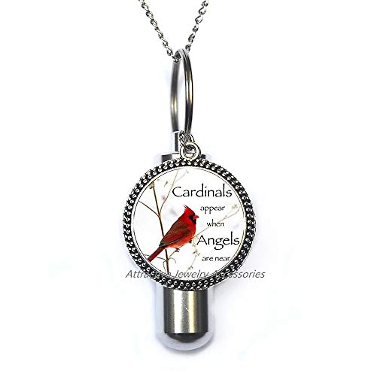 Wklo0avmg Red Cardinal Bird Jewelry, Cardinal Urn Cremation Urn Necklace, Christmas Cardinal, Red Cardinal Bird,QK0O97
