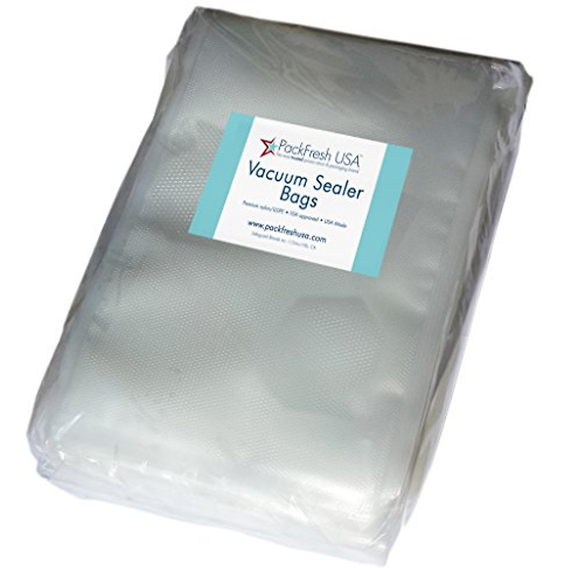 PackFreshUSA: Quart Vacuum Sealer Bags (8" x 12") - Pre-Cut - BPA Free - Heavy Duty - Heat Sealable - Commercial Grade - Meal Prep - Sous Vide - Made in USA - 100 Pack