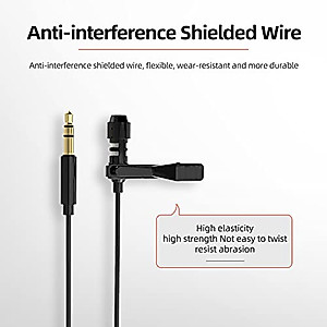 EKAT Car Microphone for Stereo 3.5mm Plug and Play Wired Mic Compatible with Vehicle Head Unit Radio, Noise Canceling, Lavalier Clip