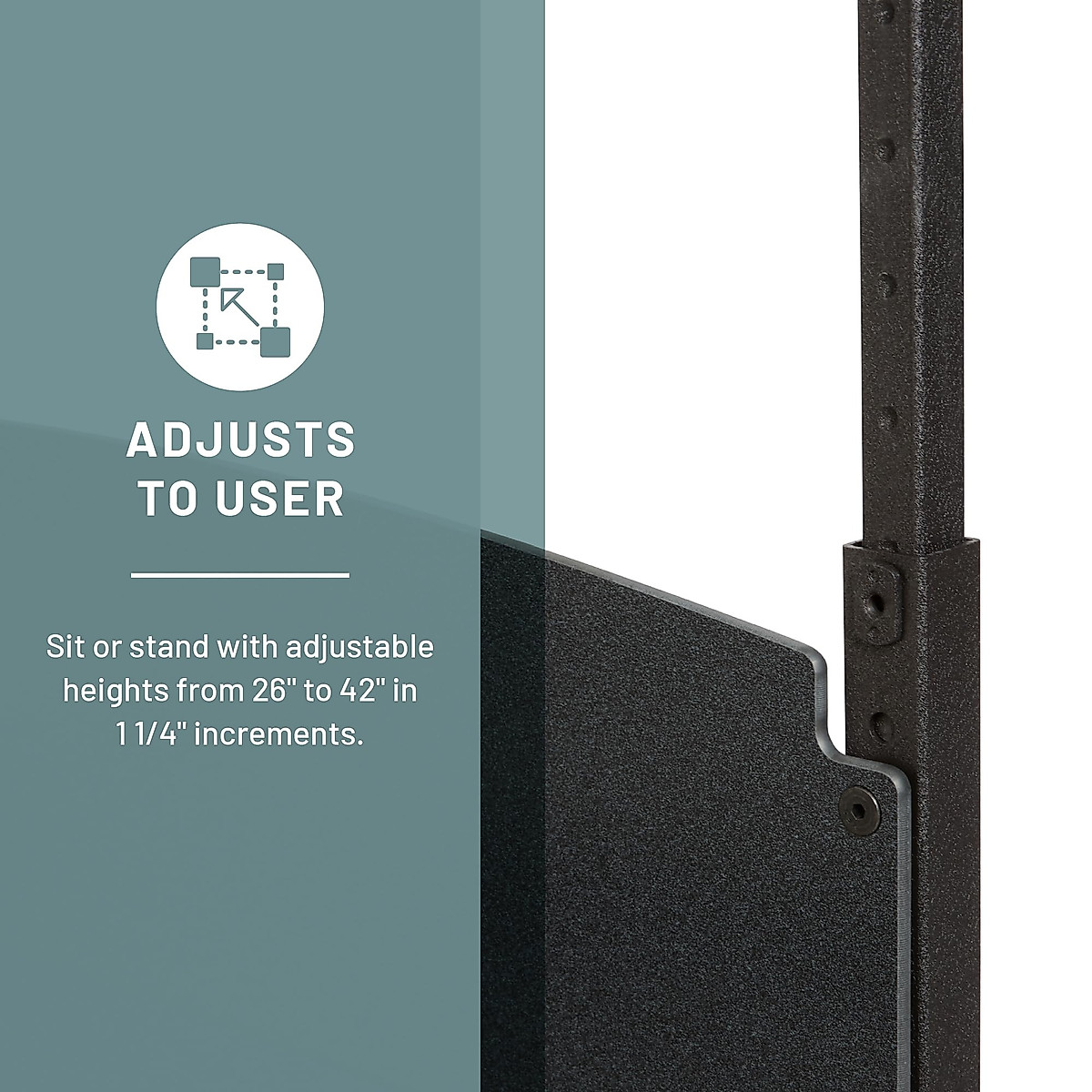 Safco Products AlphaBetter Adjustable-Height Desk, 28" x 20" Standard Desktop, Swinging Footrest Bar