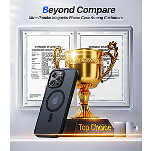 Aulofe Strong Magnetic for iPhone 15 Pro Max Case, [Compatible with MagSafe] [Military-Grade Drop Tested] Shockproof Protective Slim Translucent Matte Cover for iPhone 15 Pro Max Phone Case, Black